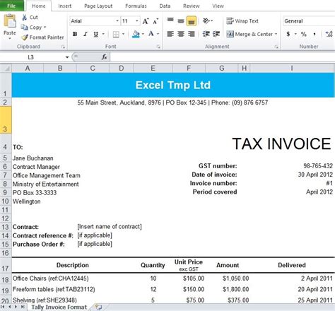 Tally Invoice Format Excel Download Excel Tmp
