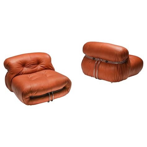 Afra And Tobia Scarpa For Cassina Soriana Pair Of Lounge Chairs 1970