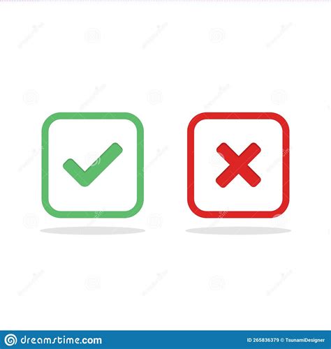 Check And Wrong Marks Tick And Cross Marks Accepted Rejected Approved Disapproved Yes No