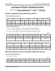 Rotational Inertia Report Pdf Physics I Laboratory Faculty Of Science Ontario Tech University