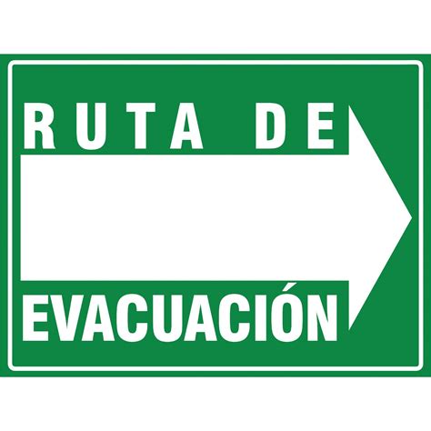 Letrero En Estireno Calibre 40 De 20 X 30 Cms Ruta De Evacuacion