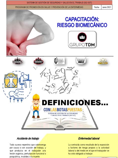 Capacitación Riesgo Biomecánico Pdf La Columna Vertebral Factores