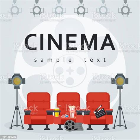 강당과 빨간색 편안한 안락의자 아래 극장에서 스포트 라이트 Premiere에 대한 스톡 벡터 아트 및 기타 이미지 Premiere Theatrical