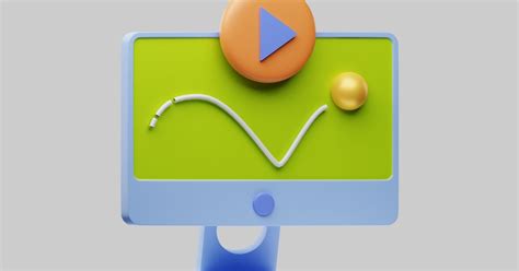 Computer Monitor Displaying A Graph Or Chart 3d Incl Button And Curve Envato