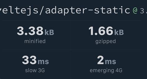 Sveltejsadapter Static Bundlephobia