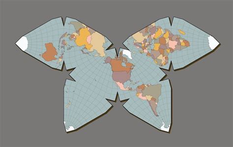 Premium Vector Blank World Map Waterman Butterfly Projection