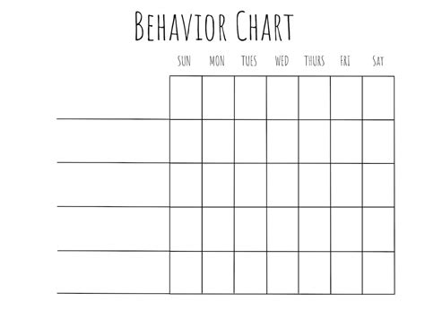 Printable Behavior Chart Blank Digital Download Etsy Uk