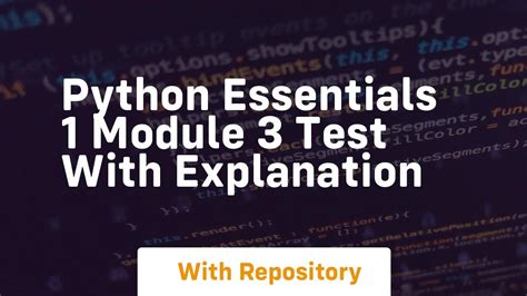 Python Essentials 1 Module 3 Test With Explanation Youtube