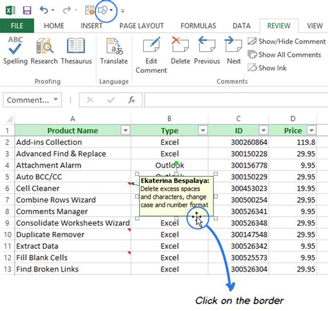 How To Add Comments In Excel Showhide Comments Insert Pictures