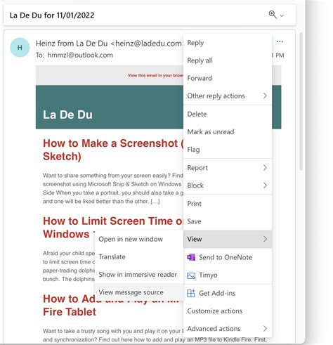 How To Access All Email Header Lines In La De Du