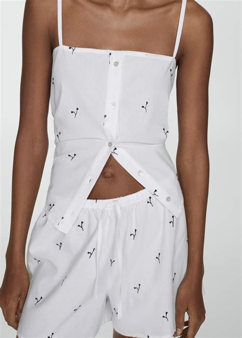 Embroidered Two Piece Pyjamas