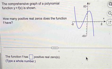 Solved The Comprehensive Graph Of A Polynomial Function Yfx Is