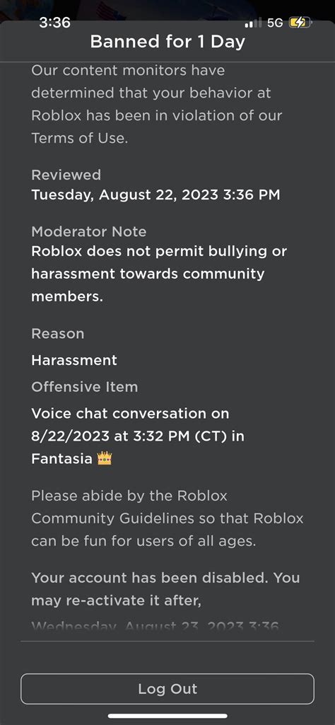 Got Banned For A Day After Meowing In Roblox Voice Chat… R Robloxbans
