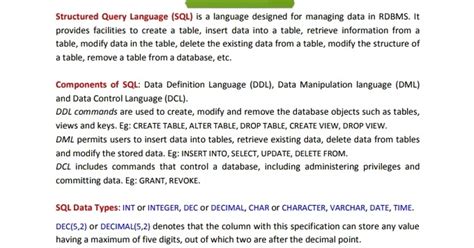 Psc Hsst Computer Science Psc Hsst Cs Sql Notes