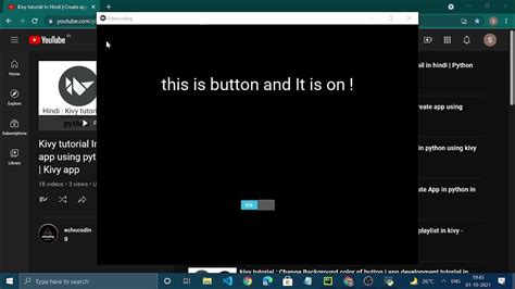 Switch Button In Kivy Kivy Tutorial Hindi For Beginners Python Framework Youtube