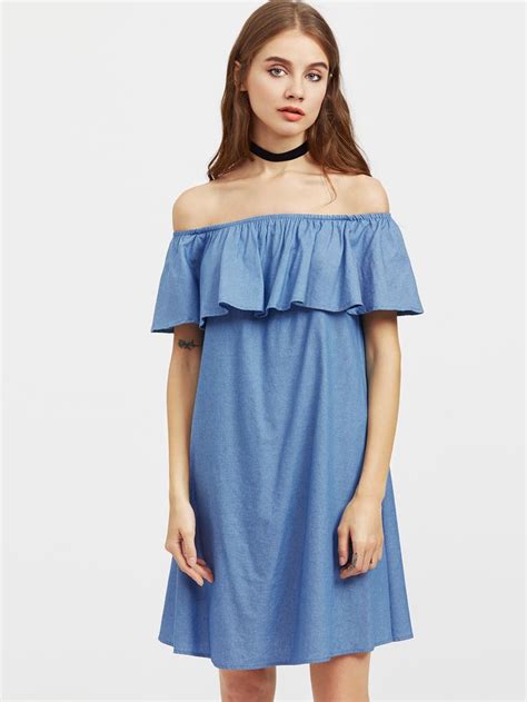 Flounce Off Shoulder Swing Dress Swing Dress Dress Off Shoulder