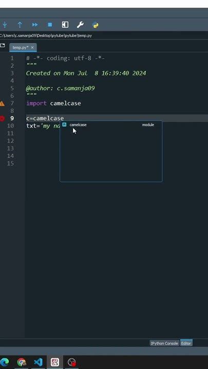 Camel Case Module In Python Shorts Youtubeshorts Python Youtube