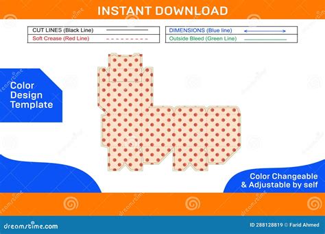 Corrugated Carton Folding Box Die Line Template And 3d Box Design Easily Editable And Resizeable