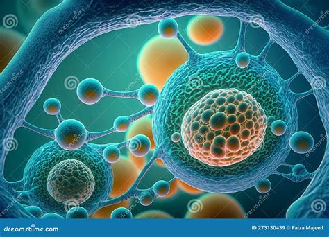 3d Rendering Of Human Cell Or Embryonic Stem Cell Microscope Background
