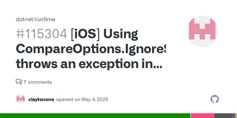 Ios Using Compareoptionsignoresymbols Throws An Exception In Net 9