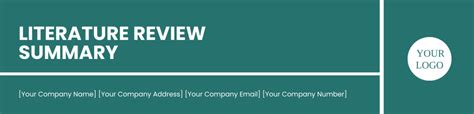Free Literature Review Summary Header Template To Edit Online