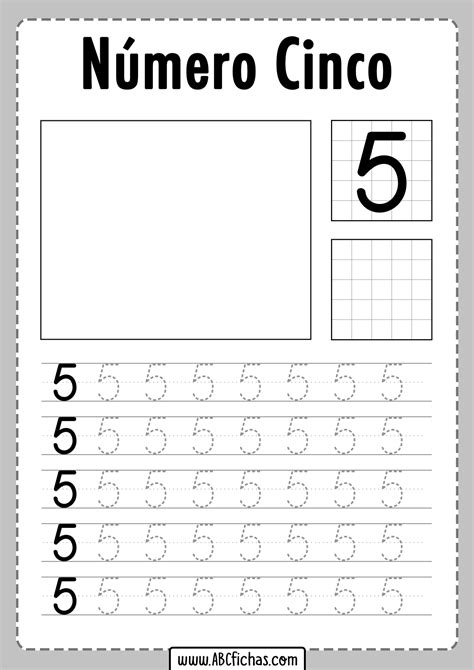 Ficha Del Numero 5 Cinco Abc Fichas