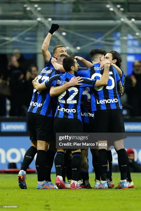 Lautaro Martinez Of Fc Internazionale Celebrates His First Goal With