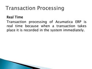 Acumatica Cloud ERP System PPTX
