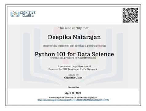Deepika Natarajan On Linkedin Successfully Completed Python For Data