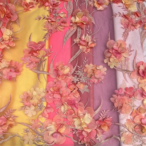 3д квіти на сітці Орхідея Вечерние и свадебные ткани