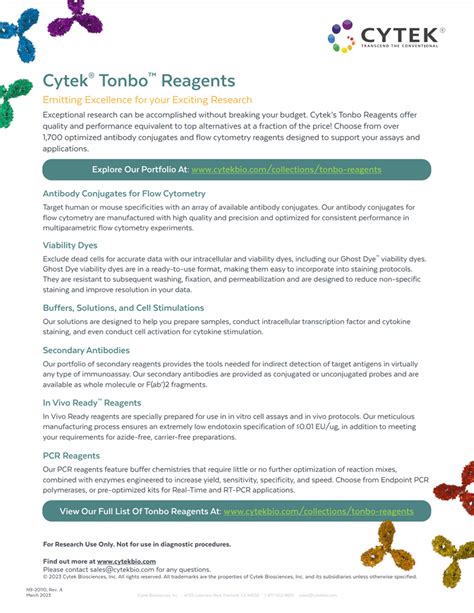 Cytek® Tonbo™ Reagents Cytek Biosciences