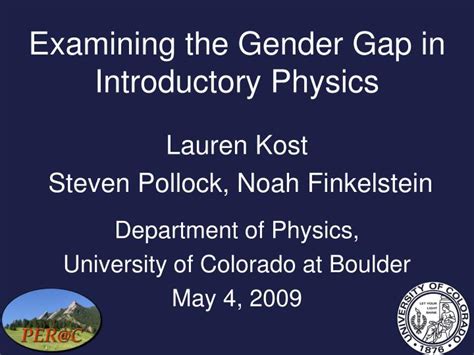Ppt Examining The Gender Gap In Introductory Physics Powerpoint