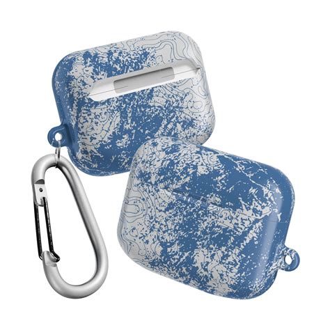 Blue Topography Airpod Case Gun Ink Designs