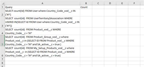 Automate Multiple SOQL Count Query In Excel Salesforce Stack Exchange