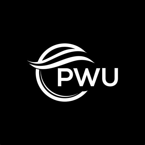 Pwu Lettre Logo Conception Sur Noir Contexte Pwu Créatif Cercle Logo