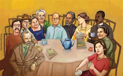 Chá de escritores Jorge Amado Drummond Cecília Meirelles Clarice Lispector entre outros