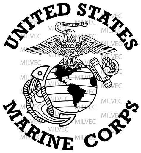 Marines Eagle Globe And Anchor Vinyl Decal 10 Black Ega With