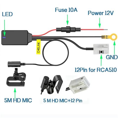 Modul Adaptor Bluetooth 5 0 Chelink Cu Microfon Handsfree Pentru Muzica Mp3 Apeluri Telefonice