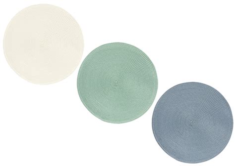 Platzset Rund Weiß Mint Graublau Tischdeko 38 Cm