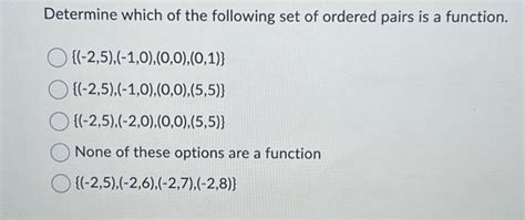 Solved Determine which of the following set of ordered pairs | Chegg.com