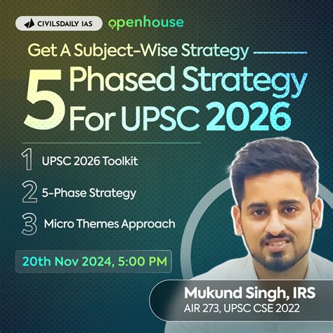 Upsc Webinar By Mukund Singh Chahar Irs 5 Phased Strategy For Upsc
