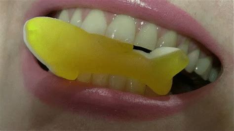 Chewing Gum Fish One By One With Close Ups On My Mouth And Teeth Wmv