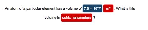 Solved An Atom Of A Particular Element Has A Volume Of X Chegg