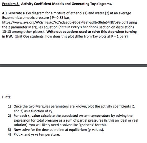 Problem3 Activity Coefficient Models And Generating