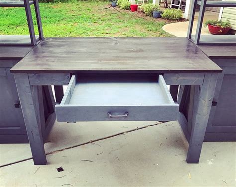 Rustic Computer Desk With Cabinets And Bookshelves Etsy