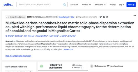 Multiwalled‐carbon‐nanotubes‐based Matrix Solid‐phase Dispersion