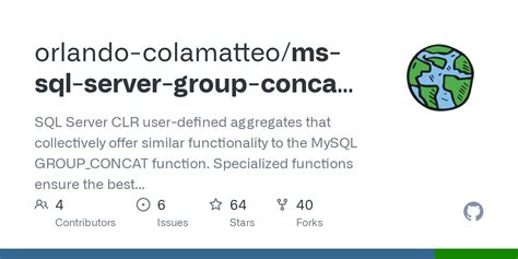 Github Orlando Colamatteoms Sql Server Group Concat Sqlclr Sql