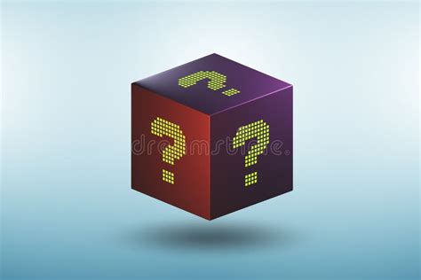 Cube With Question Marks On Its Sides Stock Illustration Illustration Of Inspiration