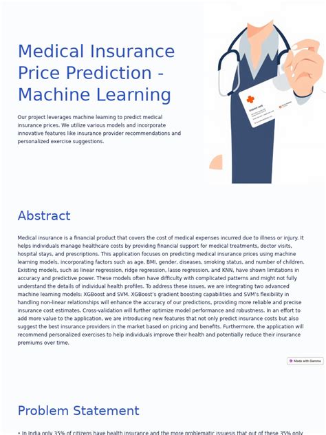 Medical Insurance Price Prediction Machine Learning Pdf Regression