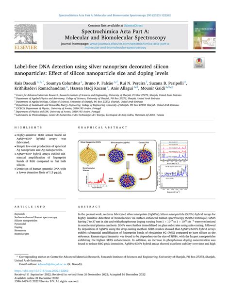 Pdf Label Free Dna Detection Using Silver Nanoprism Decorated Silicon